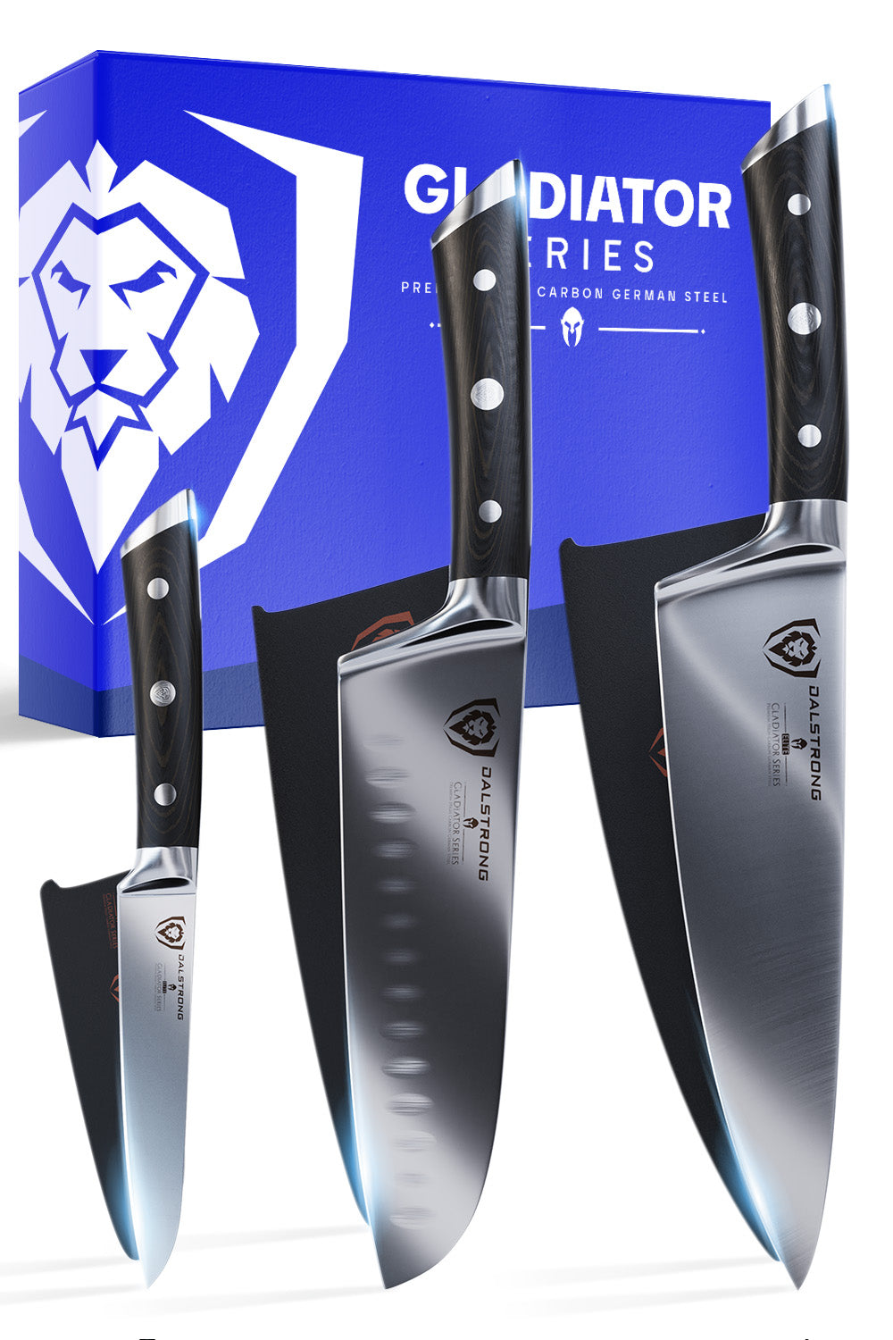 3-Piece Knife Set | Chef - Santoku - Paring | Gladiator Series Elite ...